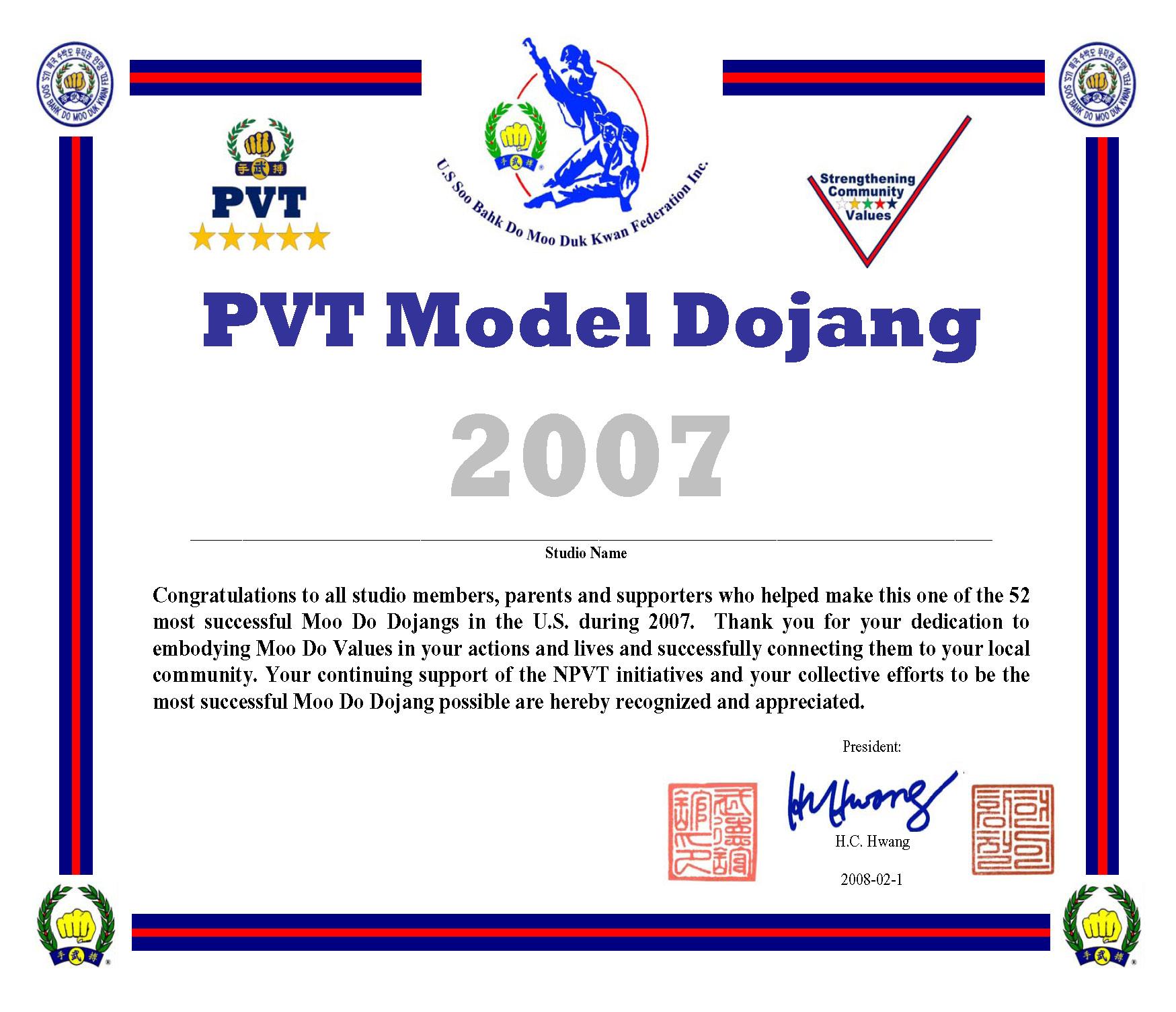 Certified Studio Certificate